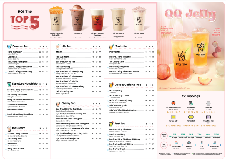 Menu KOI Thé Khám Phá Menu Trà Sữa KOI Mới Nhất 2025 Với Những Vị Bán Chạy Nhất - Menu Quán